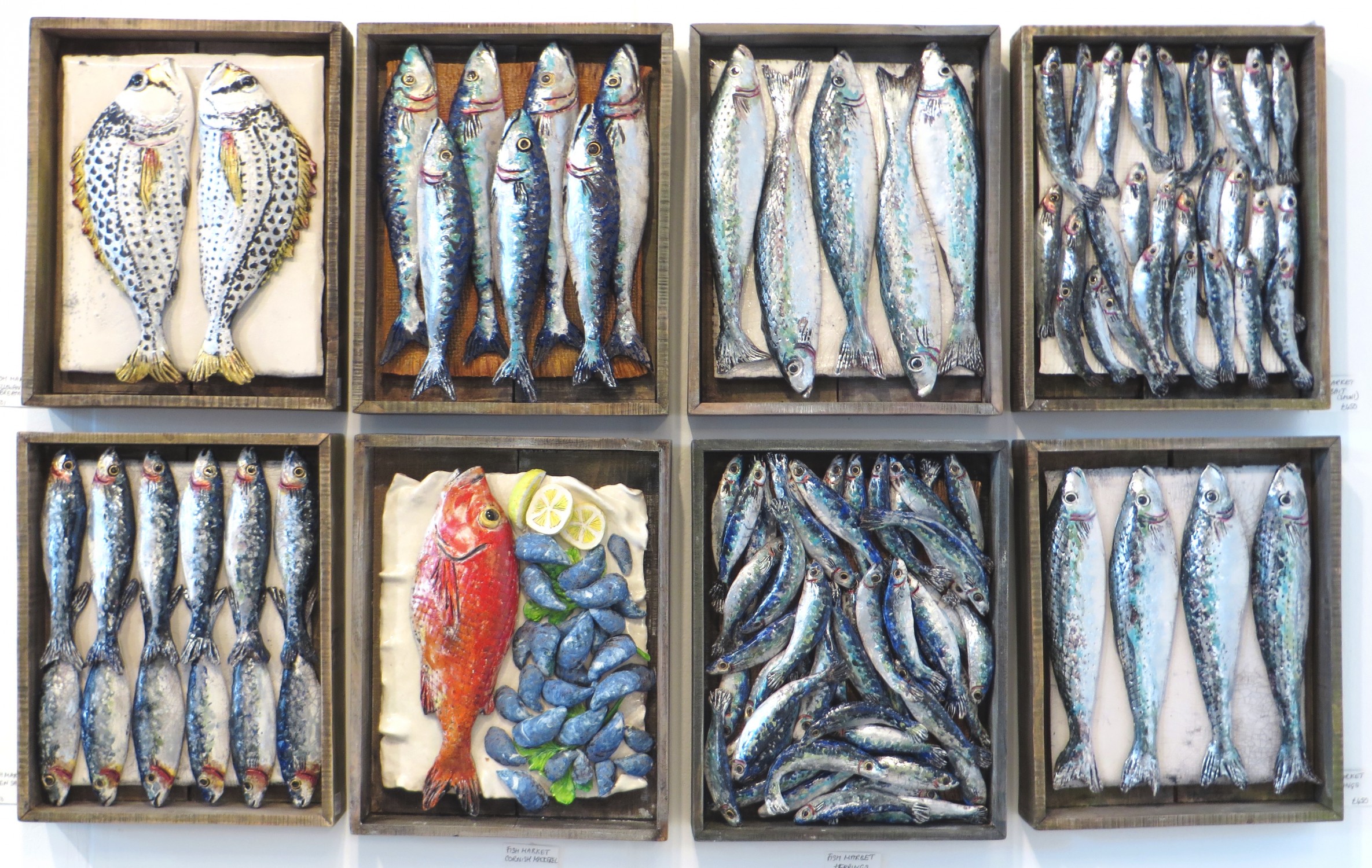 Collection of Fish Market Boxes - Diana Tonnison Ceramics & Paintings